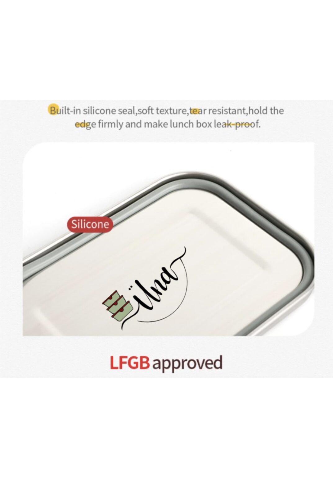 1200ml 3 partition Bento Steel lunch boxes - Una Boxes