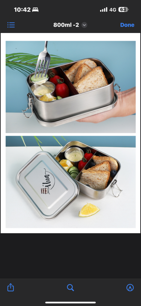 600ml & 800ml Adjustable Bento Steel lunch box - Una Boxes